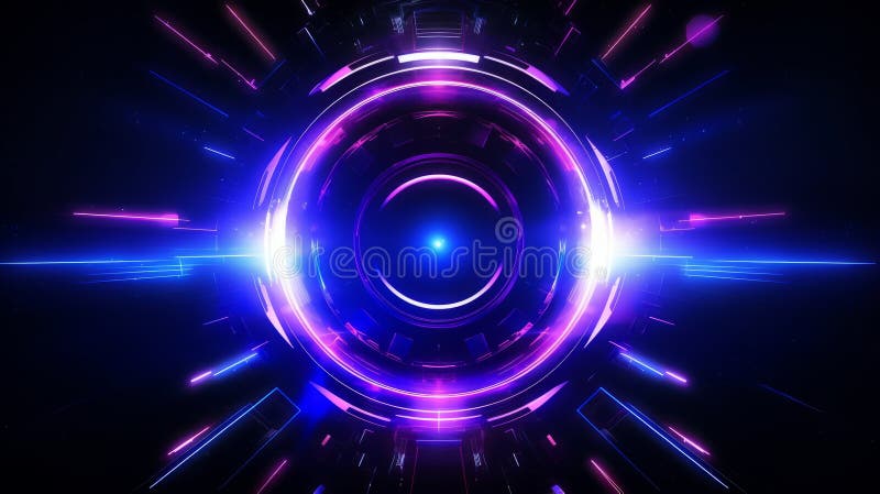 Futuristic Hyper Zoom Concept with Neon Elements Stock Illustration ...