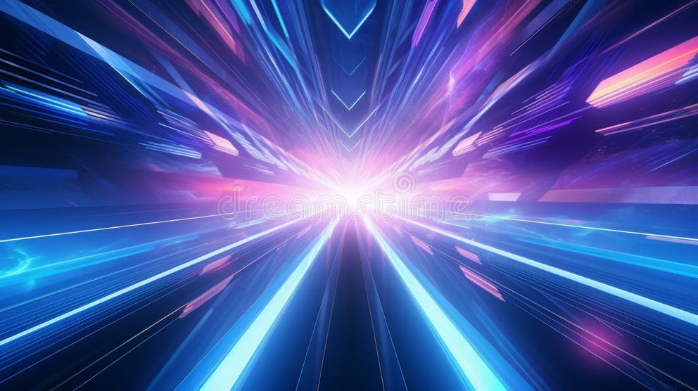 Futuristic Hyper Zoom Corridor with Celestial Elements Stock ...