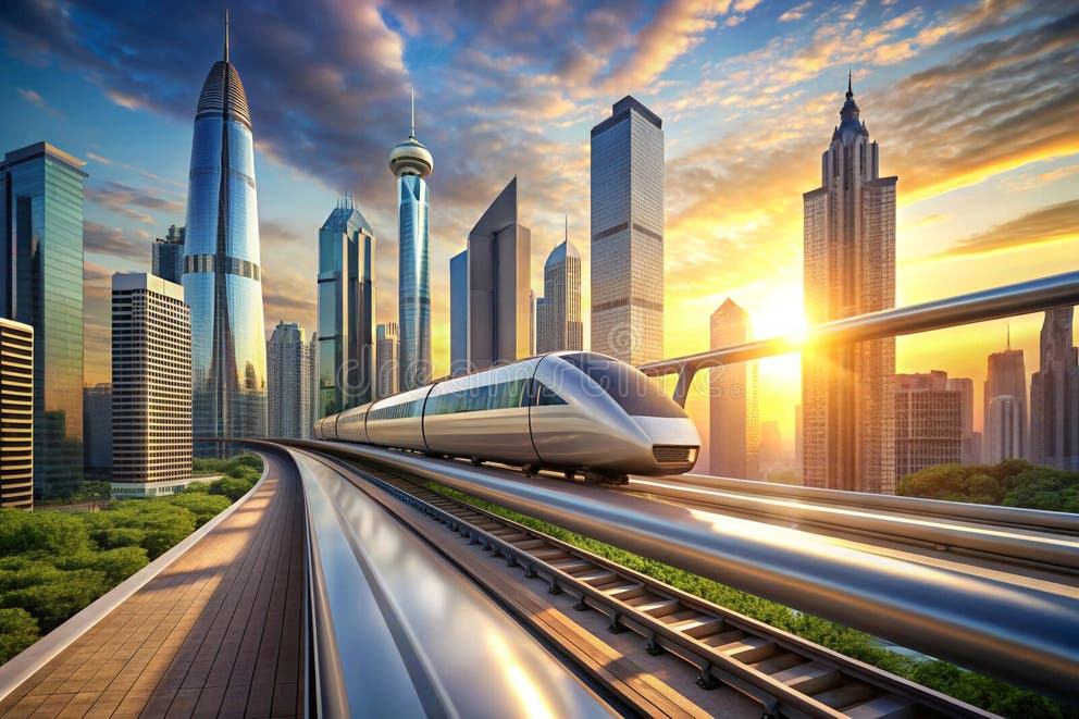 Futuristic Hyperloop Pod a High Tech Train. Generative AI Stock ...