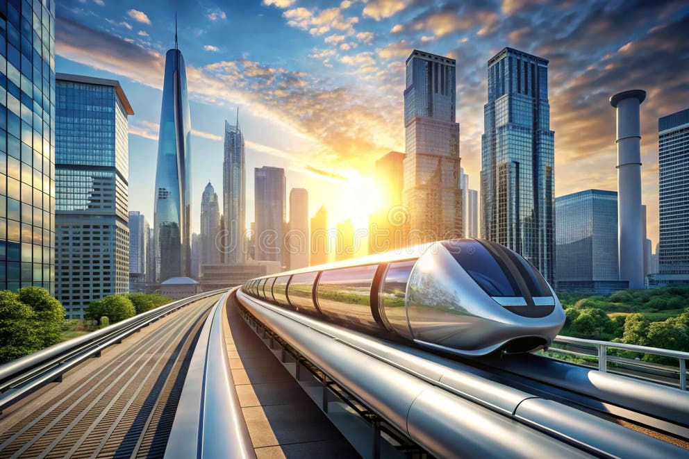 Futuristic Hyperloop Pod a High Tech Train. Generative AI Stock ...