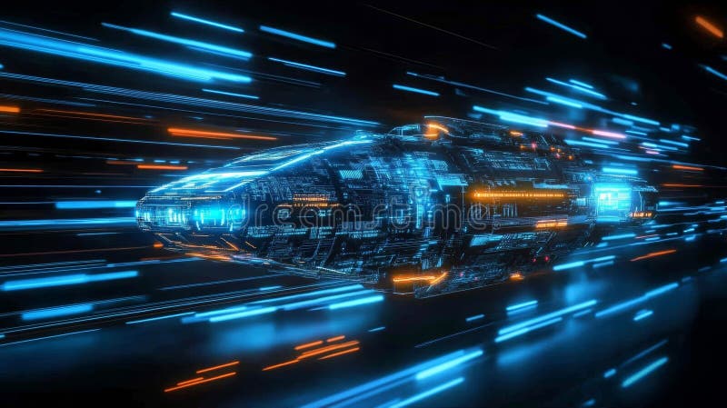 Futuristic Hyperloop Pod, Transport Revolution, Digital Connectivity ...