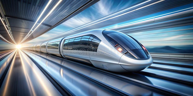 A Futuristic Hyperloop Pod Traveling at High Speed AI-Generated Content ...
