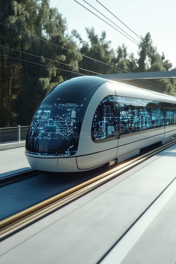 Futuristic Hyperloop Pod Zooming through Smart Cityscape Symbolizing ...