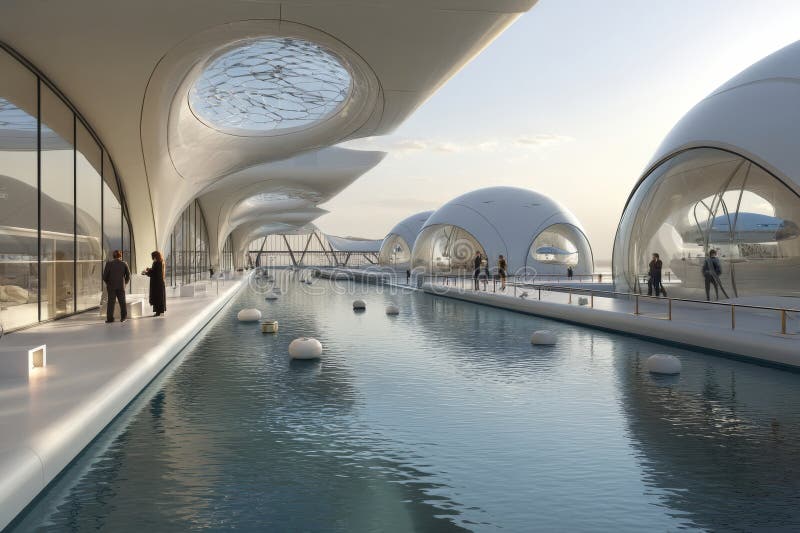 Futuristic Hyperloop Station with Innovative Floating Pods and Tranquil ...