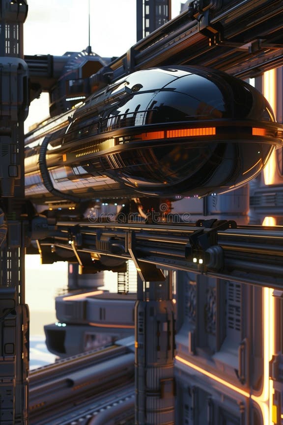 Futuristic Hyperloop Train in Advanced Urban Transport System Stock ...
