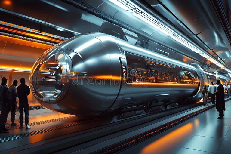 Futuristic Hyperloop Transit Tube Design Showcasing Advanced ...