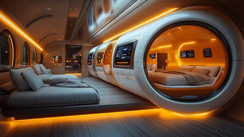 Futuristic Hyperloop Travel Experience Inside Stock Illustration ...