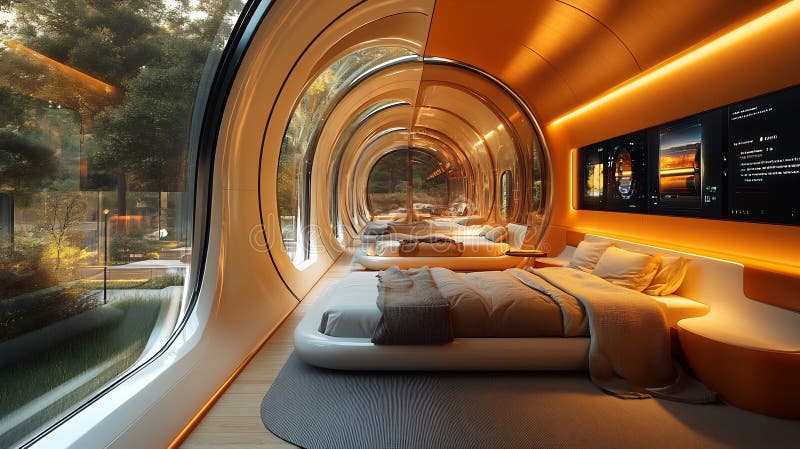 Futuristic Hyperloop Travel Experience Inside Stock Illustration ...