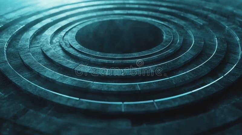 Futuristic Illuminated Circle Design with Layered Patterns and Depth ...