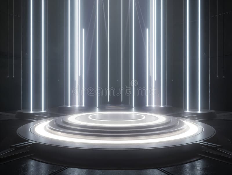Futuristic Illuminated Platform Stock Image - Image of multitiered ...