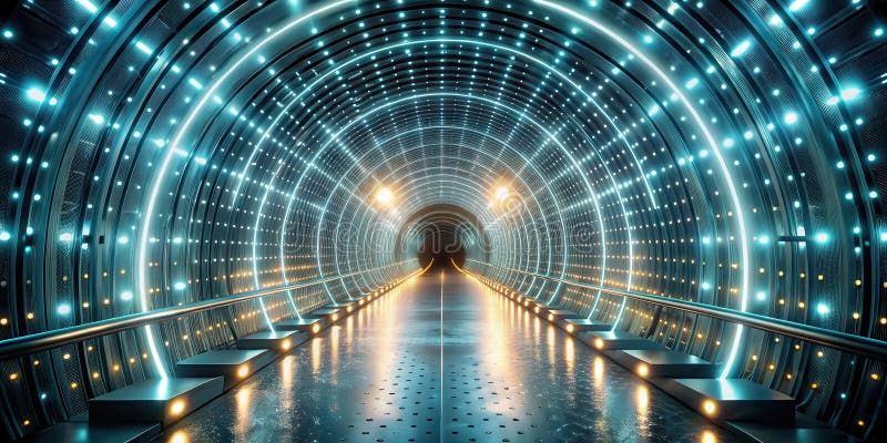 Futuristic Illuminated Tunnel Pathway a Bright, Modern, and Abstract ...