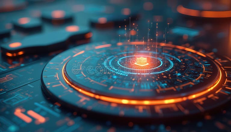 Futuristic Illustration with Ai-driven Management Tool, Virtual ...