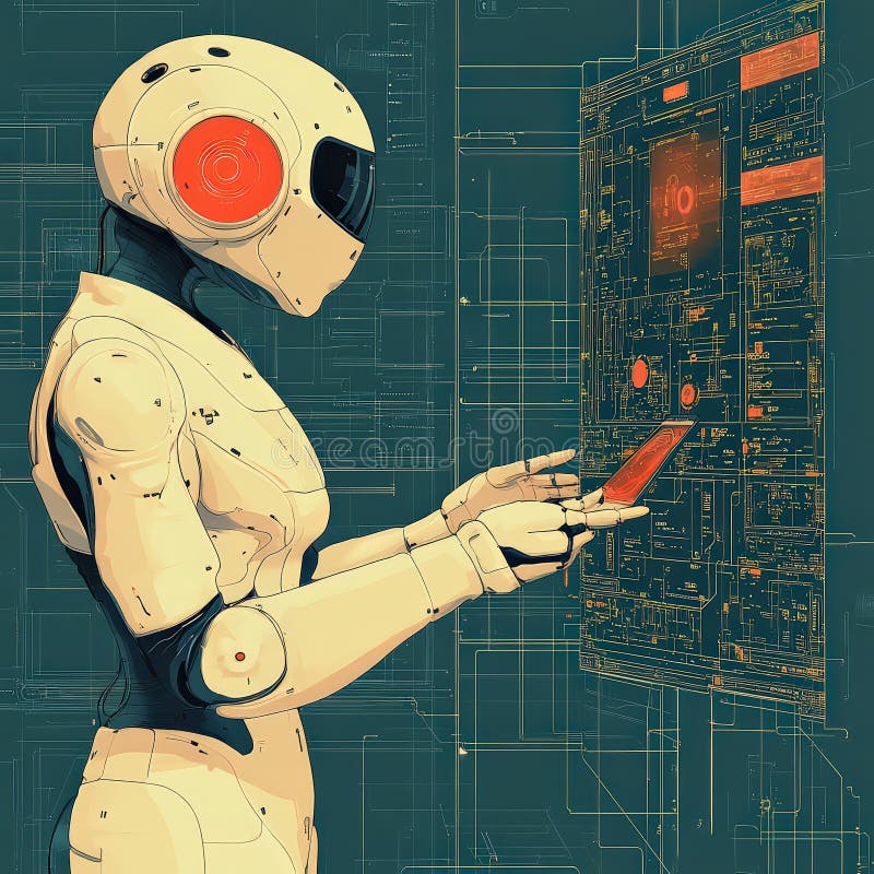 Futuristic Illustration of Artificial Intelligence Taking Over Human ...