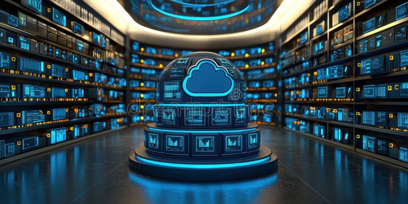 Futuristic Cloud Server Data Center Network Big Data and Digital Technology Concept Stock ...