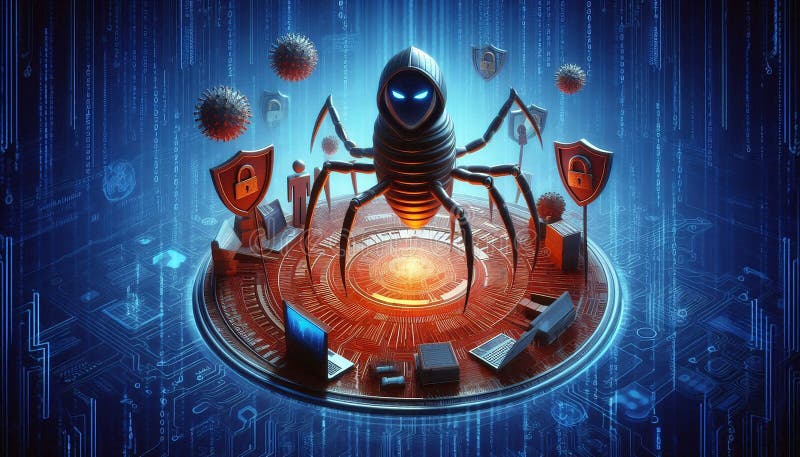Digital Malware Threat Concept Illustration Stock Illustration ...