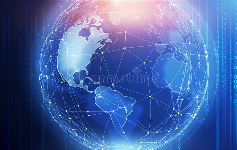 Globe Digital Network Connection Background Stock Illustrations ...