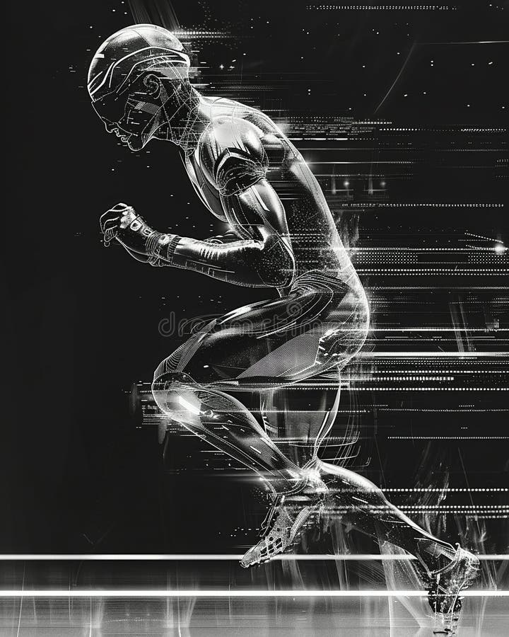 A Futuristic Illustration of a High-tech Runner in Motion, Showcasing ...