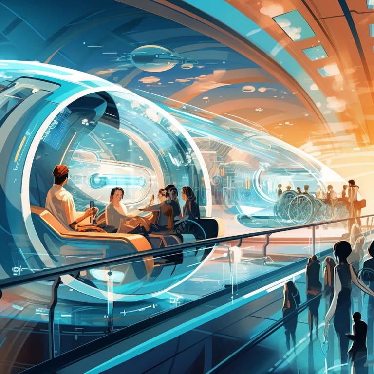 Futuristic Illustration of Hyperloop Transportation System Stock ...