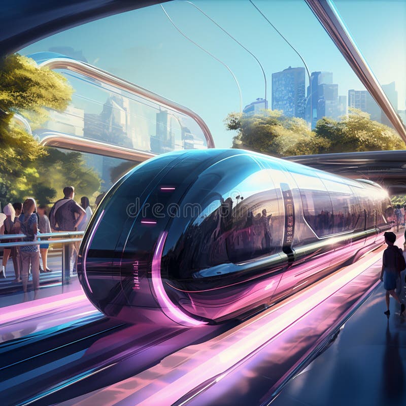 Futuristic Illustration of Hyperloop Transportation System Stock ...