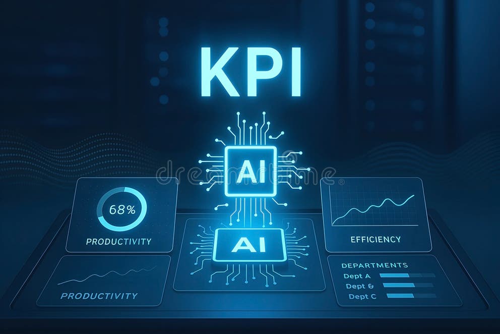 Futuristic Illustration of Key Performance Indicators and Artificial ...