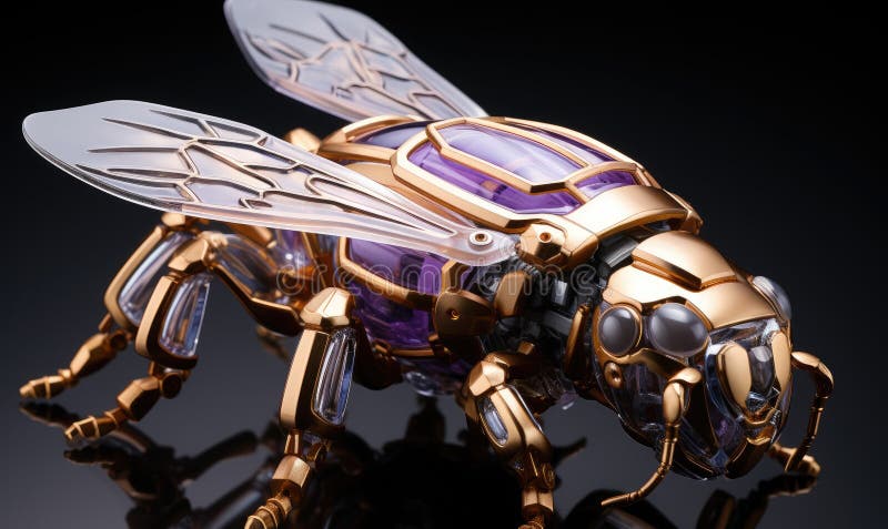 The Futuristic Illustration Showcased a Bee Robot with Spiky Mounds ...