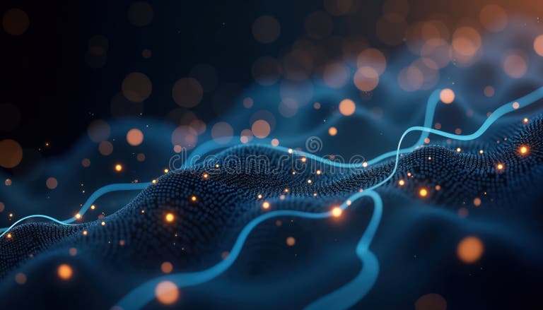 Futuristic Illustration Shows Complex Data Connections. Abstract Network Visualization. Dynamic ...