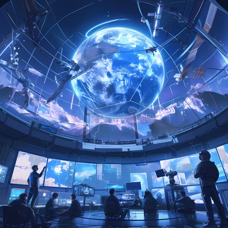 Space Command Room Control stock illustration. Illustration of control ...