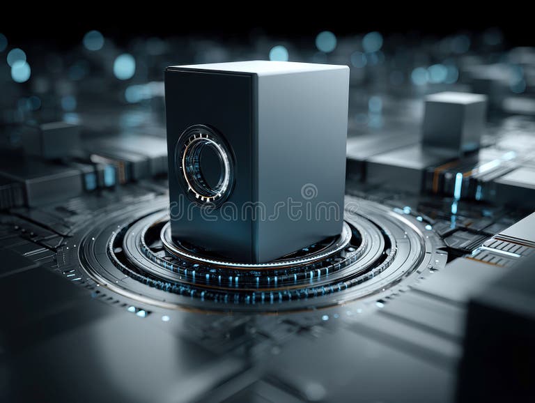 A Futuristic Image with a Central Square Structure, Symbolizing ...