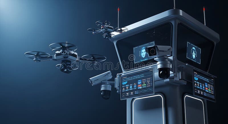 AI Surveillance System stock photo. Image of advanced - 390003016
