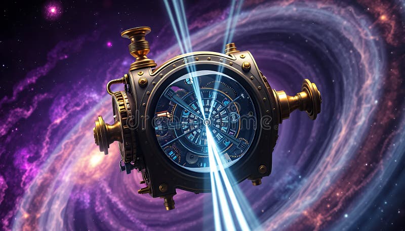 Intricate Futuristic Mechanical Machine with Golden and Blue Details ...