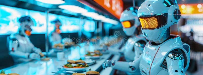 A Futuristic Image of a Fully Automated Fast-food Restaurant Generated ...