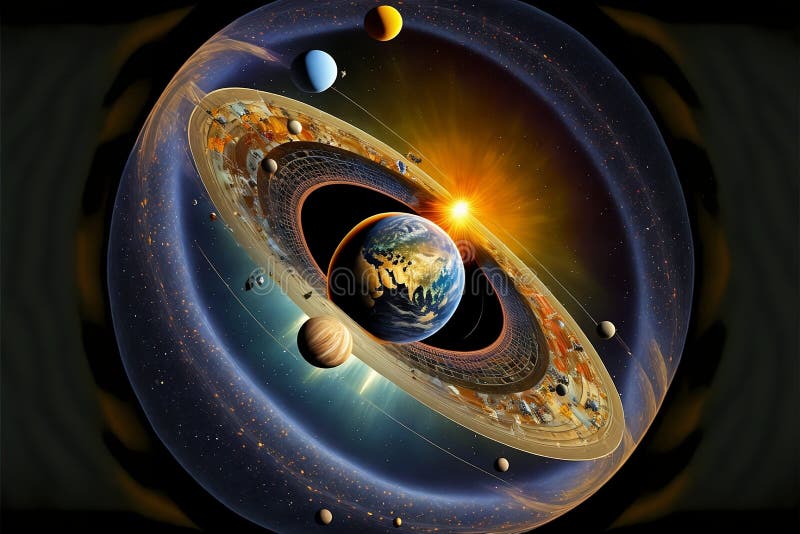 Futuristic Image of a Galaxy in Deep Space. Solar System Stock ...