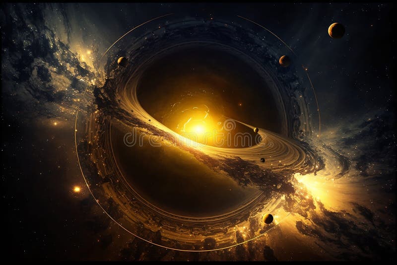Futuristic Image of a Galaxy in Deep Space. Solar System Stock ...