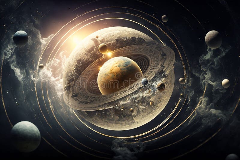 Futuristic Image of a Galaxy in Deep Space. Solar System Stock ...