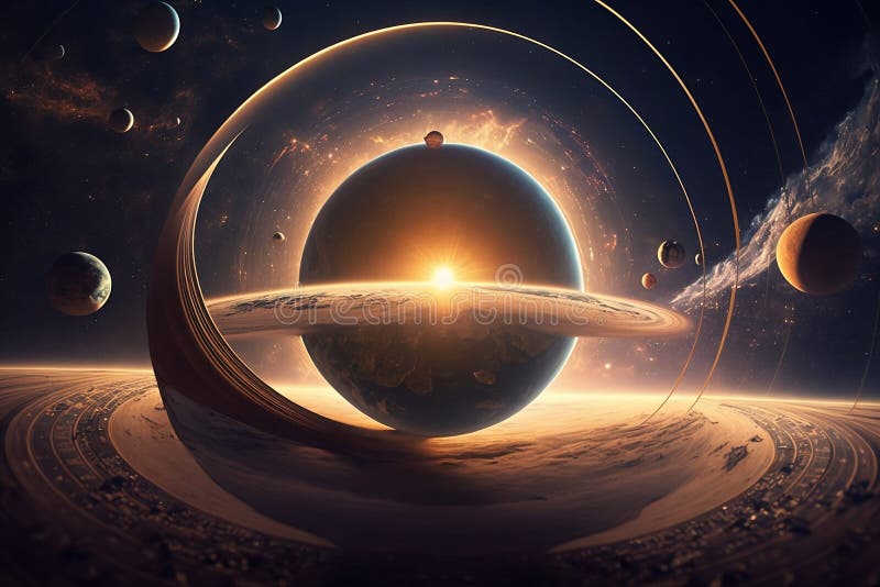 Futuristic Image of a Galaxy in Deep Space. Solar System Stock ...