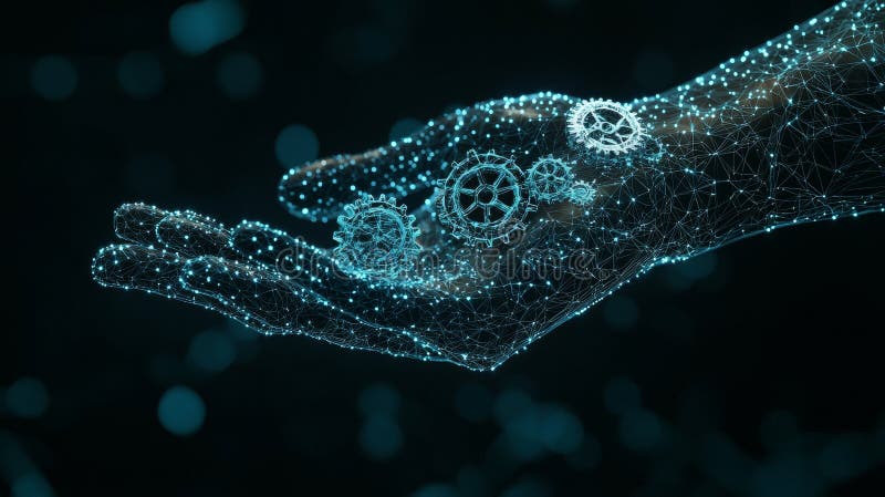 In this Futuristic Image, a Hand is Holding Gears To Represent ...