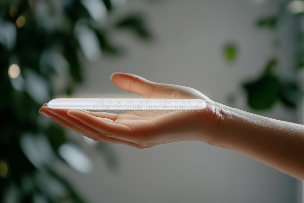 Hand Hovering Over a Futuristic Tablet Screen with Glowing Interface ...