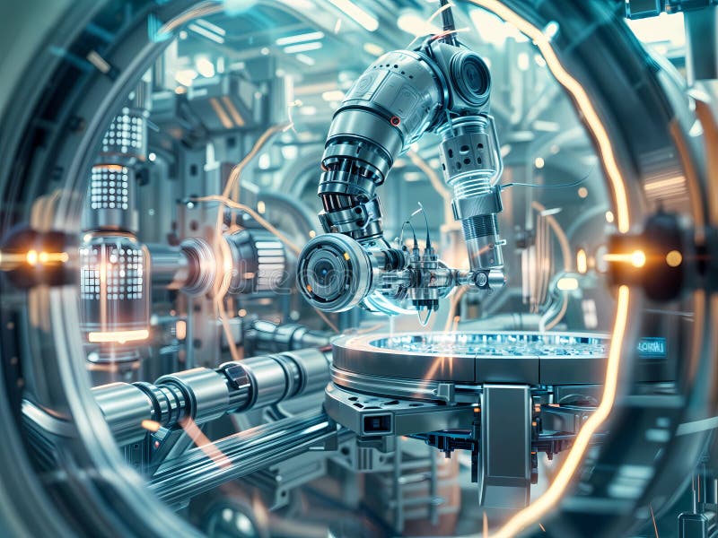 A Futuristic Image of a Robotic Machine Inside a Factory, Showing ...
