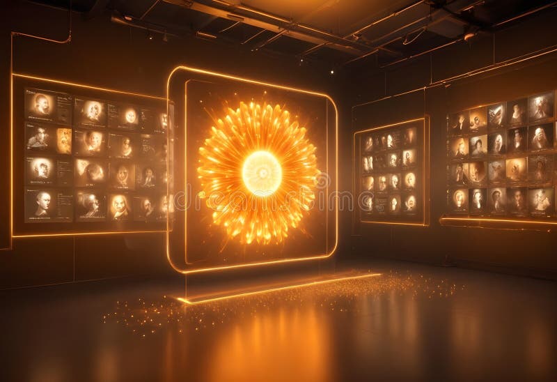 A Futuristic Image of a Room with a Large, Glowing Screen Displaying a ...