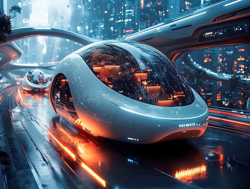 A Futuristic Image Showcases Advanced Transportation Technology ...