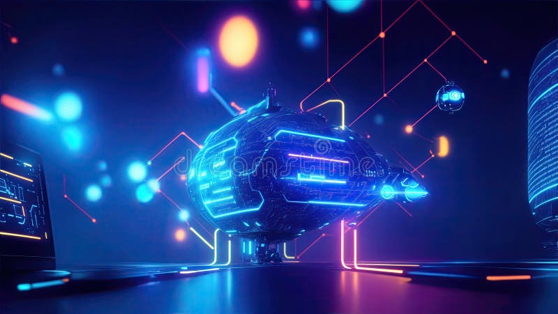 A Futuristic Image Showing the Development of AI Technology from Its ...