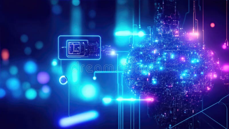 A Futuristic Image Showing the Development of AI Technology from Its ...