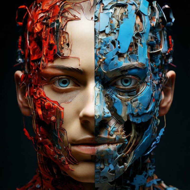 Ai Human Split Face Stock Photos - Free & Royalty-Free Stock Photos ...
