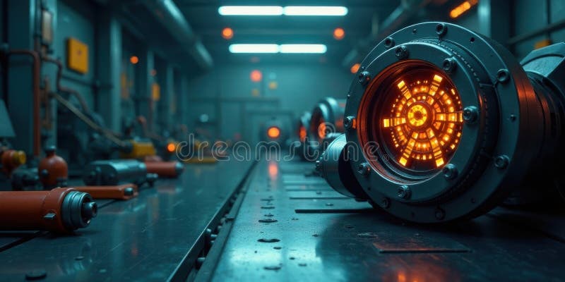 Futuristic Industrial Assembly Line Featuring Advanced Technological ...