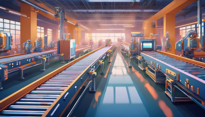 Futuristic Industrial Automation Showcases Vibrant Technologies Stock ...