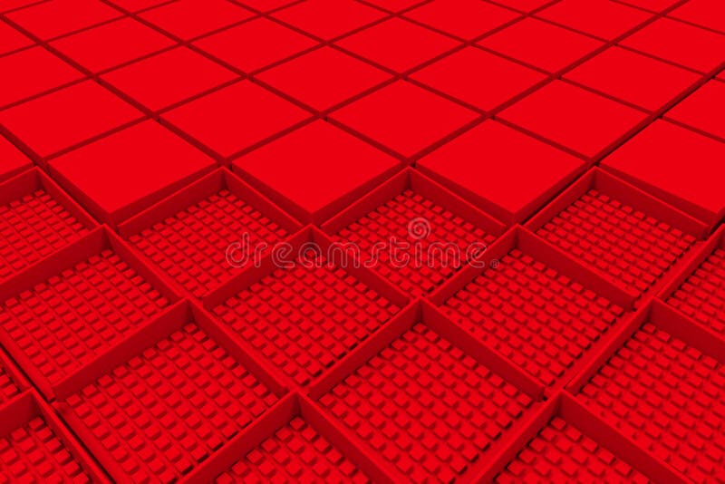 Futuristic Industrial Background Made from Red Square Shapes Stock ...