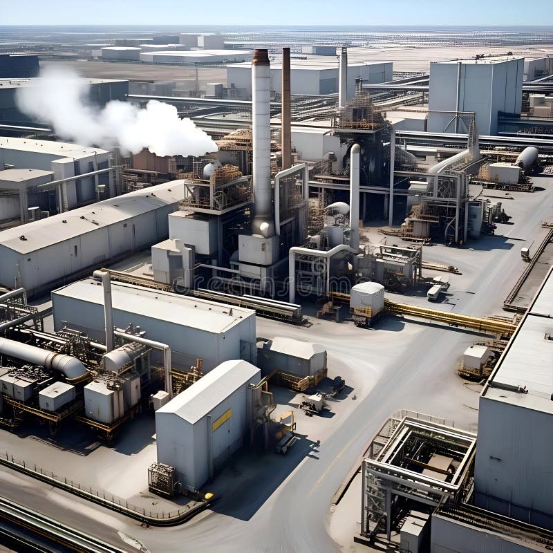 Futuristic Industrial Complex with Advanced Infrastructure Stock Photo ...