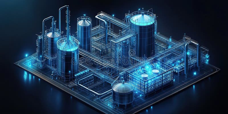 Futuristic Industrial Complex Showcasing Advanced Technology and ...