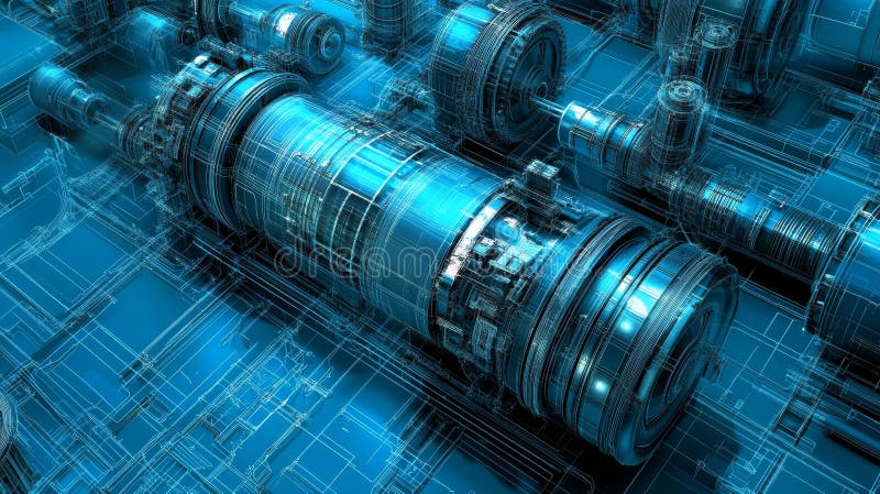 Futuristic Industrial Design Digital Rendering of an Abstract ...