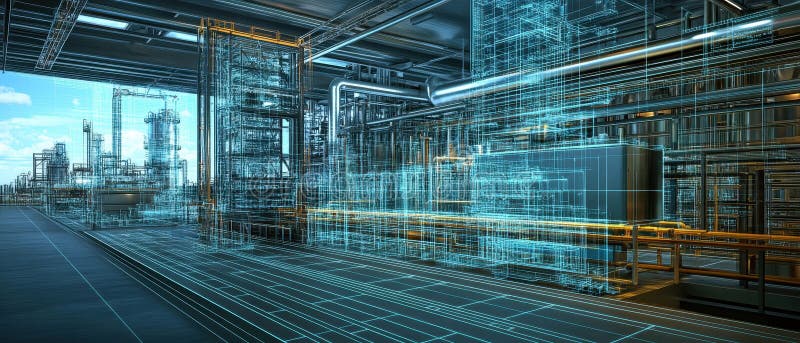 Futuristic Industrial Facility Featuring Advanced Technology and ...